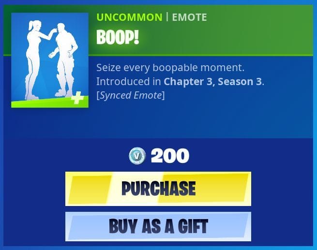 The Boop Fortnite emote has an 'aww' factor to it
