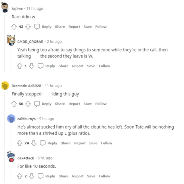 "And you're always gonna be bald": Adin Ross takes shots at Andrew Tate ...