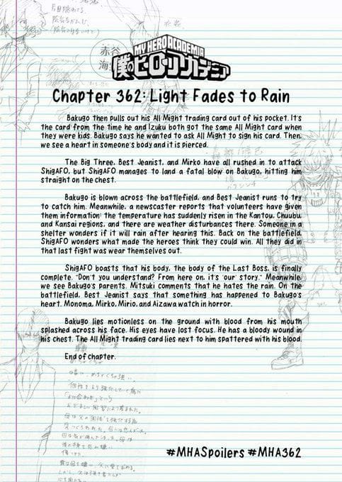 My Hero Academia Chapter 362 (leaked): Fans are unhappy with Tamaki’s ...