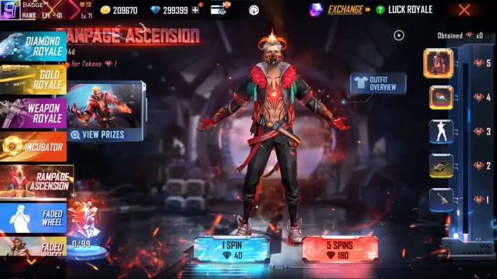 5 rare Free Fire bundles like Red Criminal (MAX version)