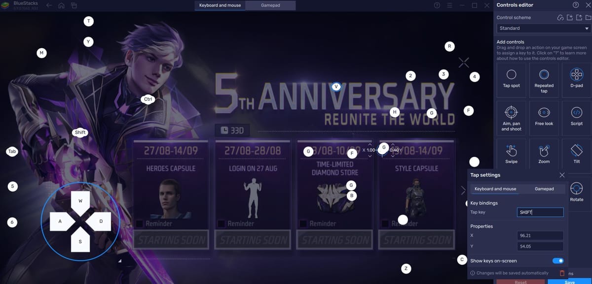 Best keymapping and settings for Free Fire MAX on PC