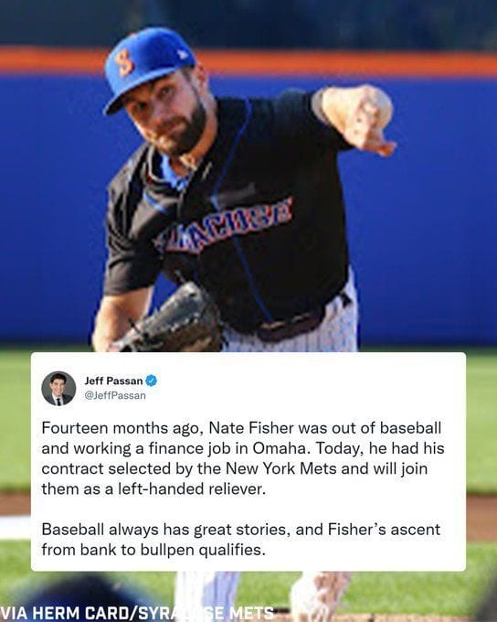 "The Mets had a guy pitching who was working in a bank last year" "God ...