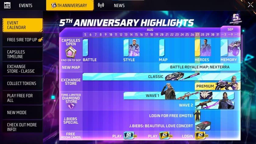 How to get 5th Anniversary Parachute in Free Fire MAX