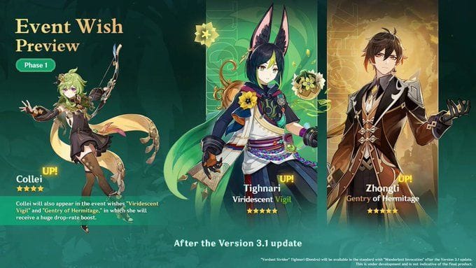 Genshin Impact 3.0 banners: Sumeru characters, weapons and 4-stars