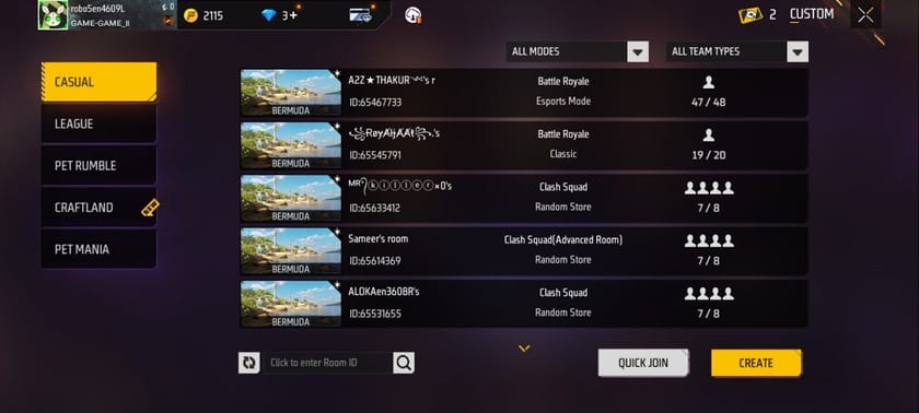 How to get room cards for 50% in Free Fire MAX today