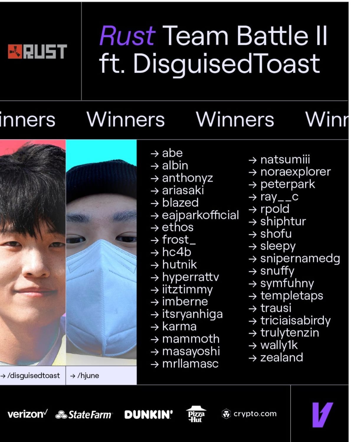 Team Disguised Toast outlasts Team xQc to win $100k Twitch Rivals Rust ...