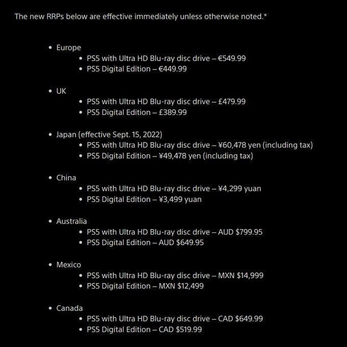 Sony hikes PlayStation 5's prices in major regions like UK and Japan ...