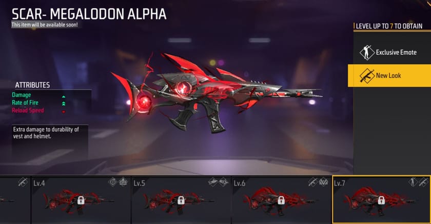 How to get SCAR Megalodon Alpha in Free Fire MAX Indian server this week