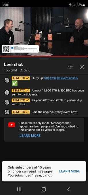 TSM YouTube channel hacked by crypto scammers, later terminated
