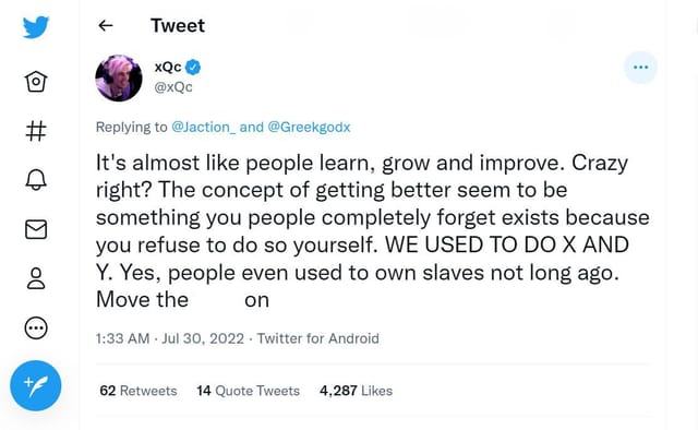 Twitch streamer xQc fires back at racism accusations