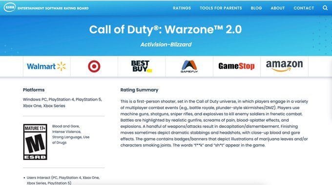 Call of Duty Warzone 2 game modes are officially revealed via ESRB ratings
