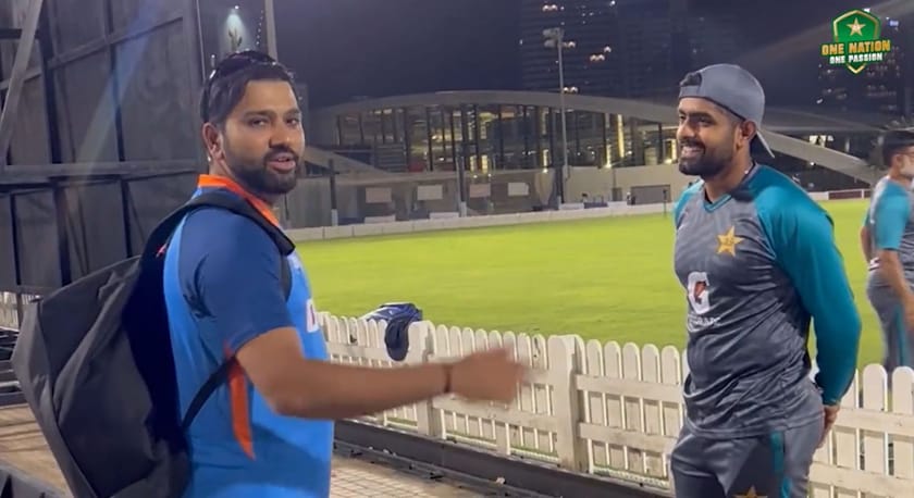 IND vs PAK 2022: [WATCH] “Captain meets captain” - Rohit Sharma catches up with Babar Azam ahead ...