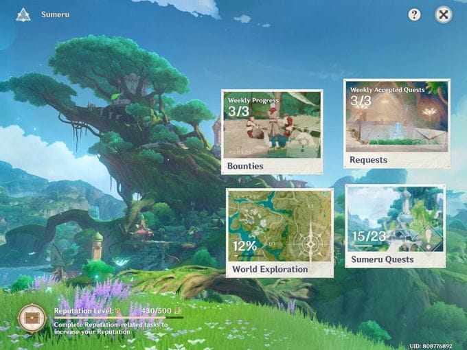 How to unlock Sumeru reputations and bounties in Genshin Impact