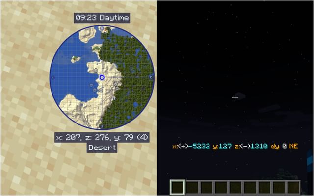 How to see coordinates without debug screen in Minecraft Java Edition