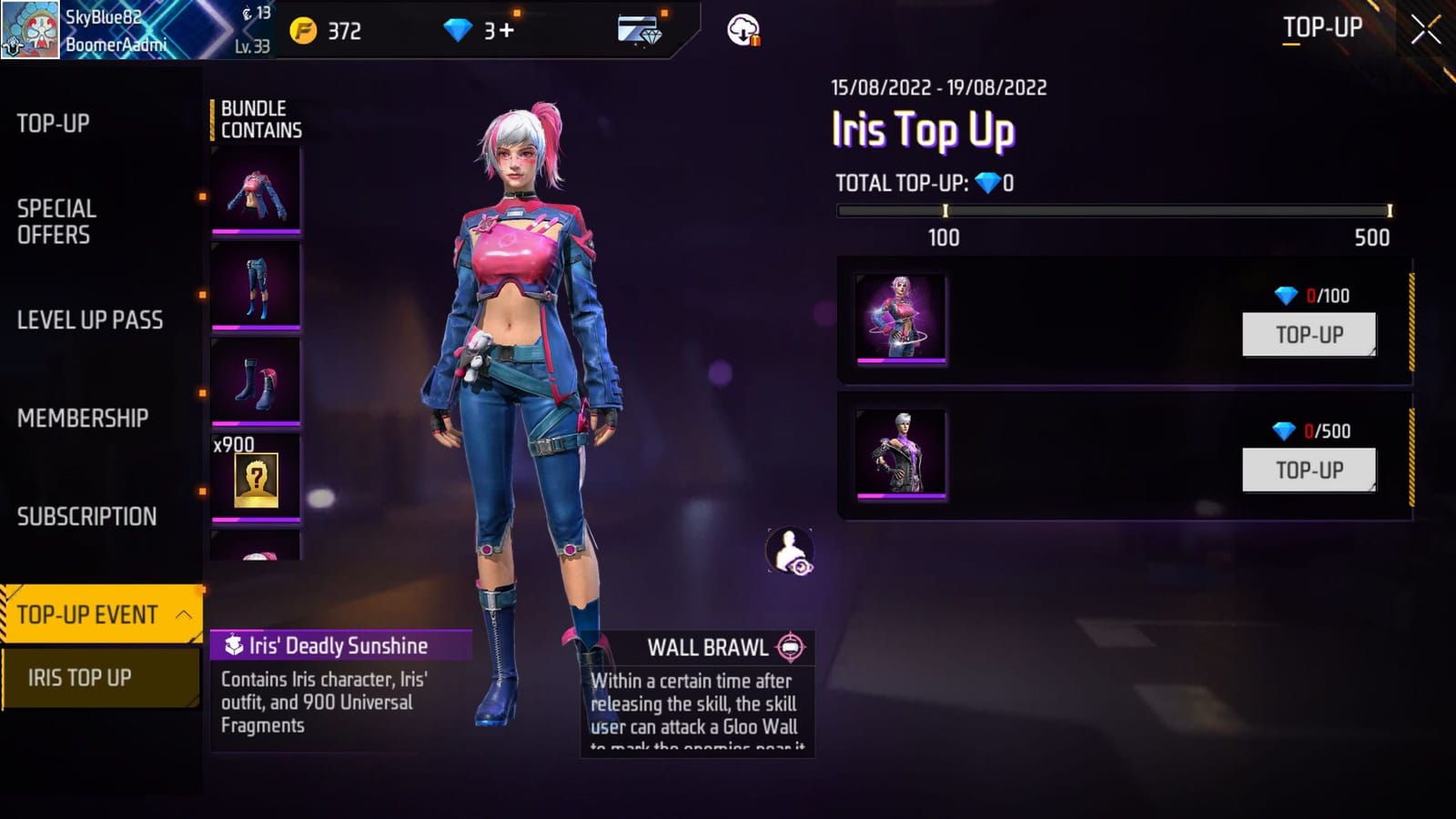 How to get free Iris character and Beauty Reuniter Bundle in Free Fire ...
