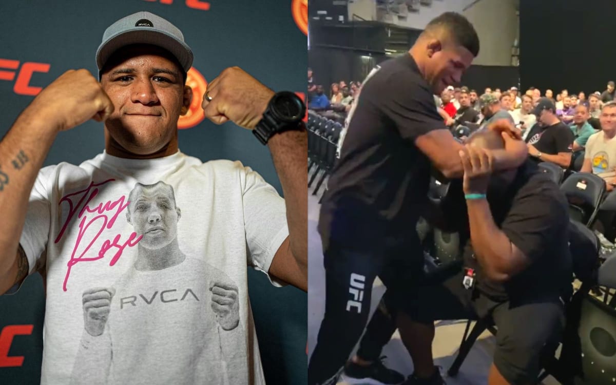 Fans react to Gilbert Burns' playful scuffle with cutman Brad Tate ...