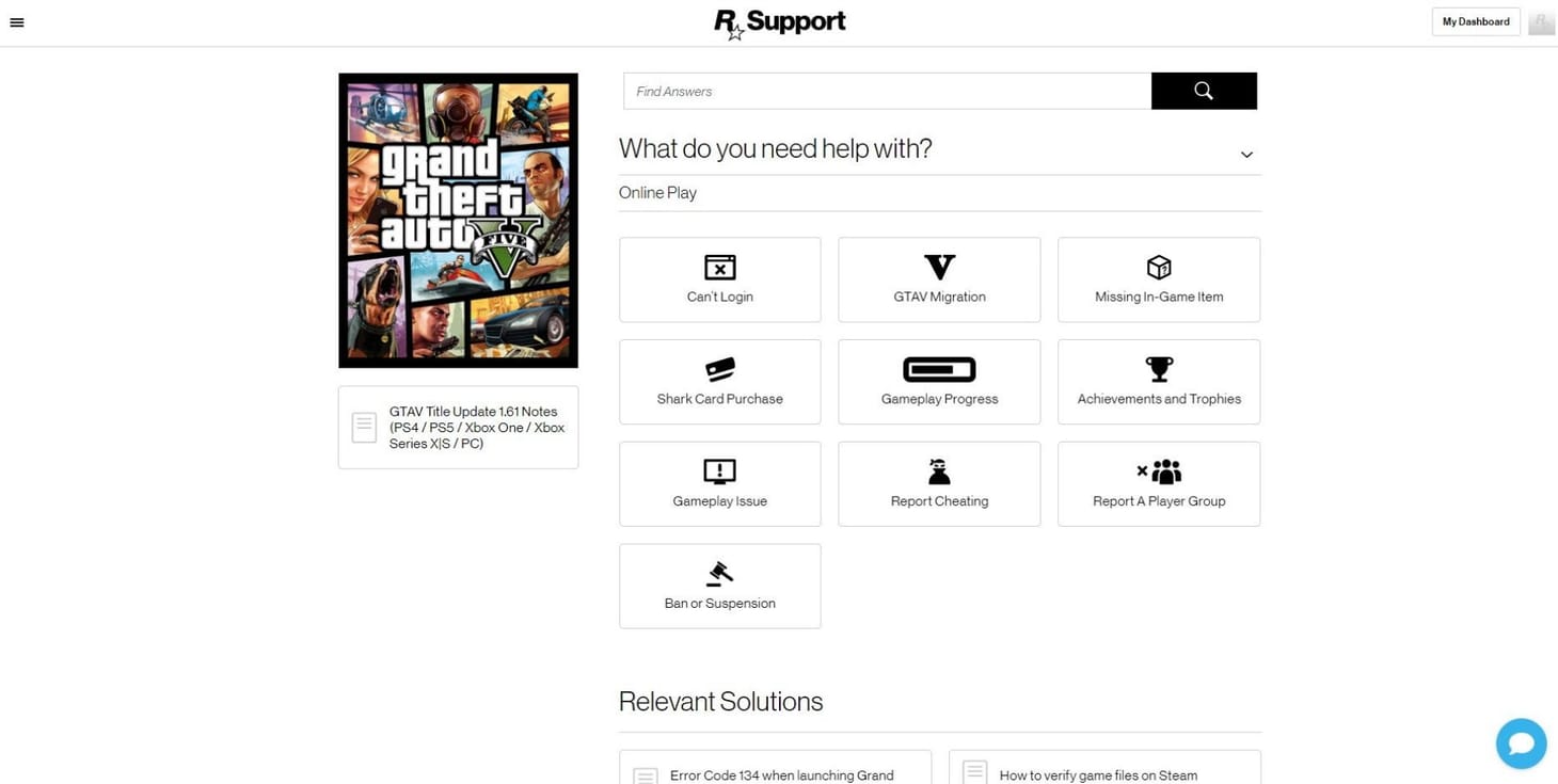 How to submit a support ticket for GTA Online?