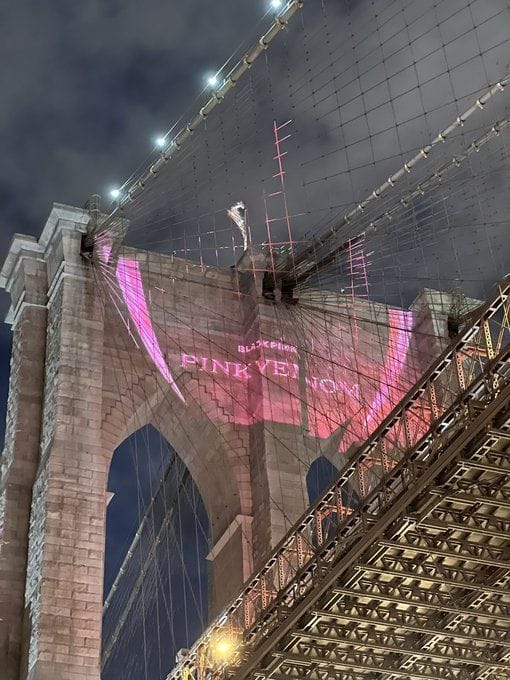 BLACKPINK's Pink Venom's release turns the Brooklyn Bridge pink