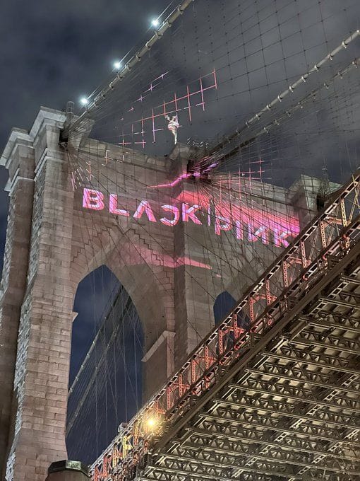 BLACKPINK's Pink Venom's release turns the Brooklyn Bridge pink