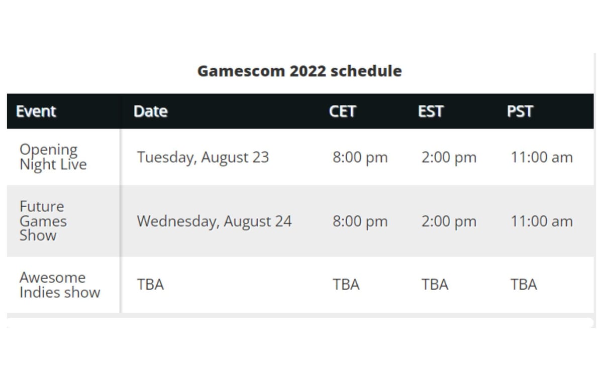 Gamescom 2022: Schedule, where to buy tickets, all confirmed developers ...