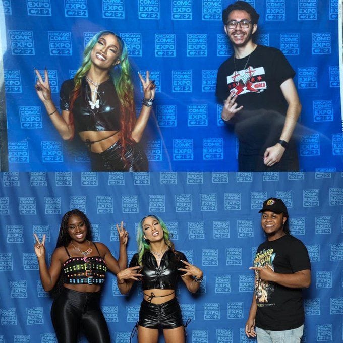 Photo: Sasha Banks' reaction after a fan came close to her while taking ...