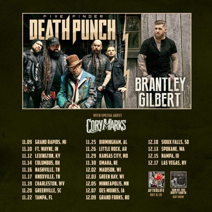 Five Finger Death Punch and Brantley Gilbert Tour 2022: Tickets ...