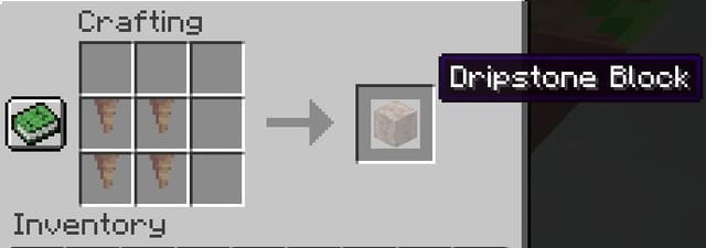 Pointed Dripstone in Mincraft