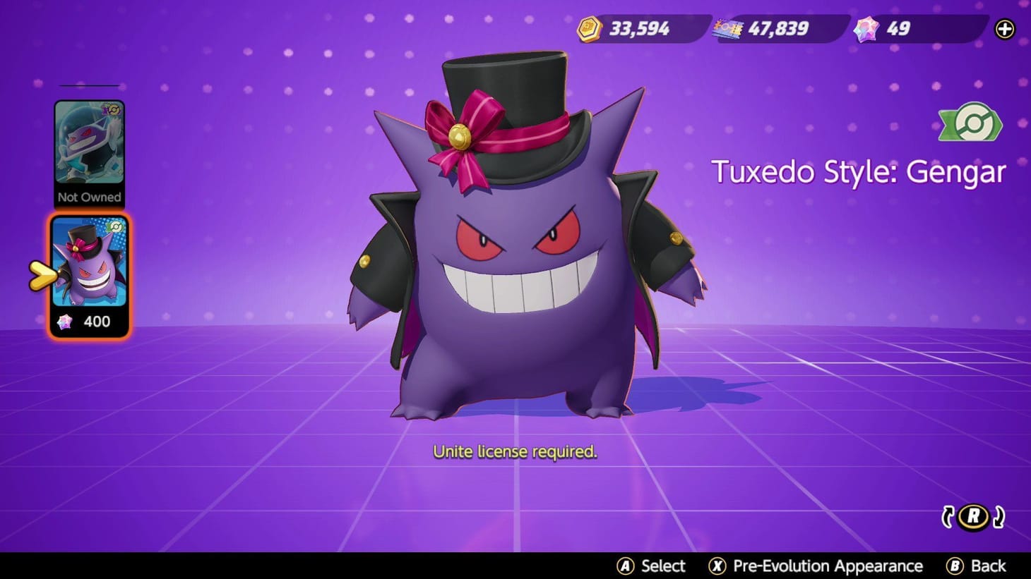 How to get the Gengar Tuxedo Style Holowear in Pokemon Unite?