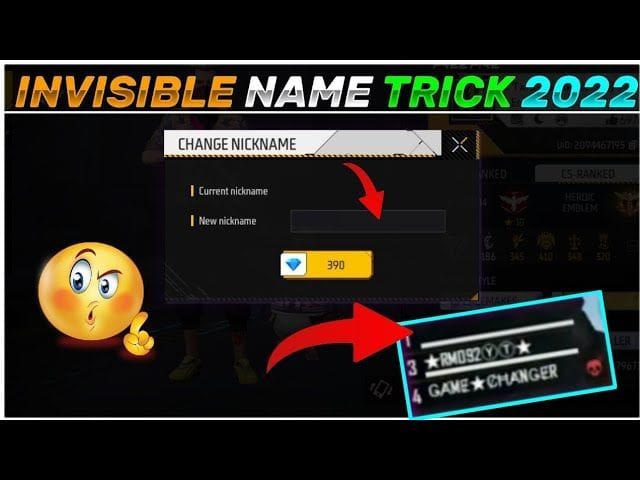 Free Fire stylish guide: Tricks to get invisible names and colored ...