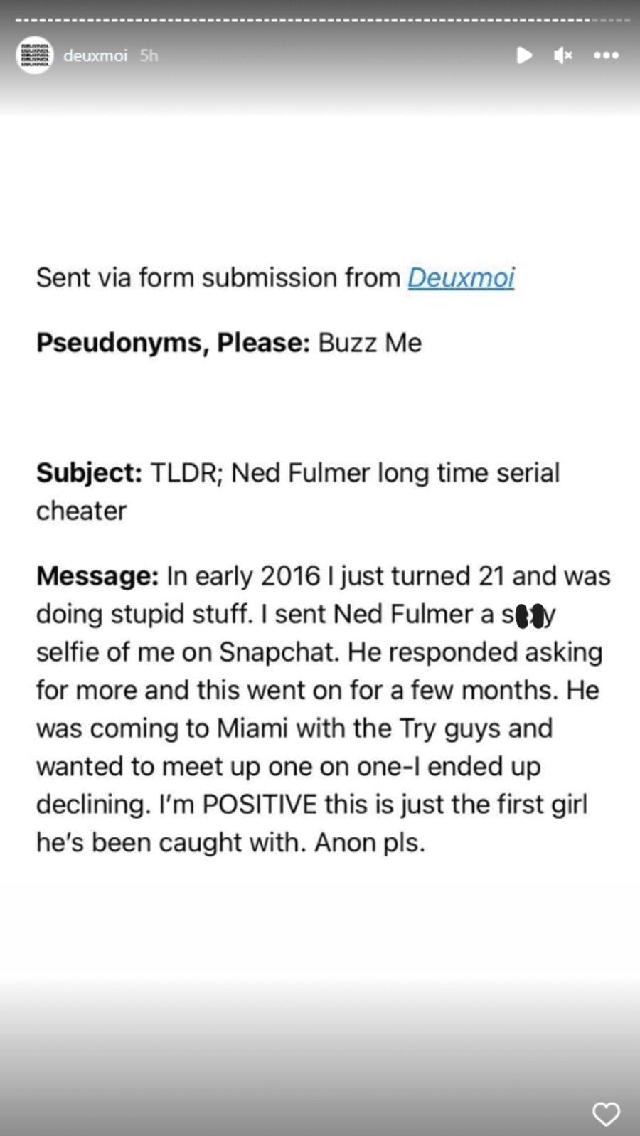 “Just the first girl he's been caught with”: Deux Moi exposes Ned ...
