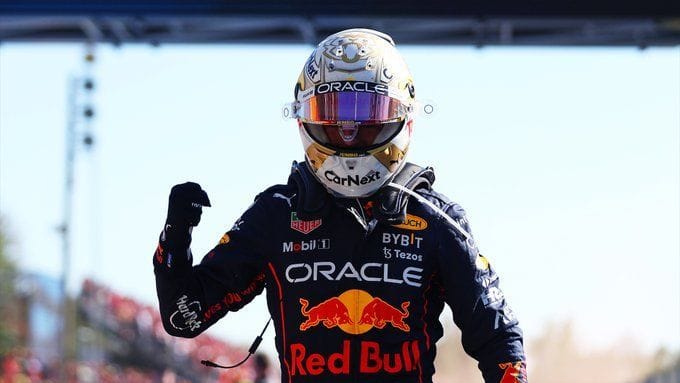 Max Verstappen reacts after career-first F1 Italian GP win