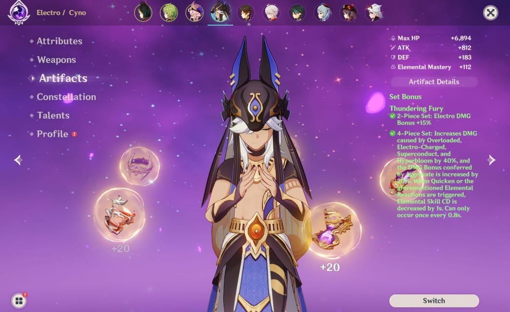 Best Cyno DPS builds for Aggravate teams in Genshin Impact