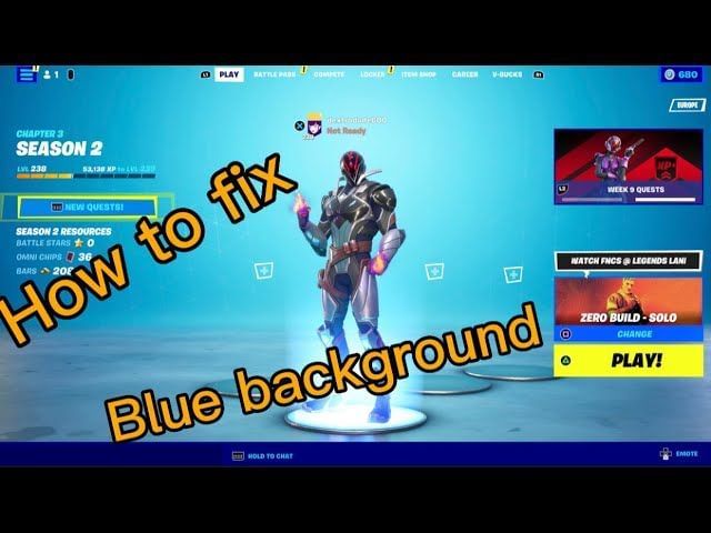 Fortnite: Why your lobby background is blue (& how to fix it)
