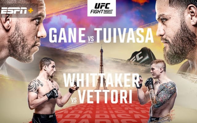 UFC Tonight: Fight Night Gane vs. Tuivasa - US, Canada, UK, Australia ...