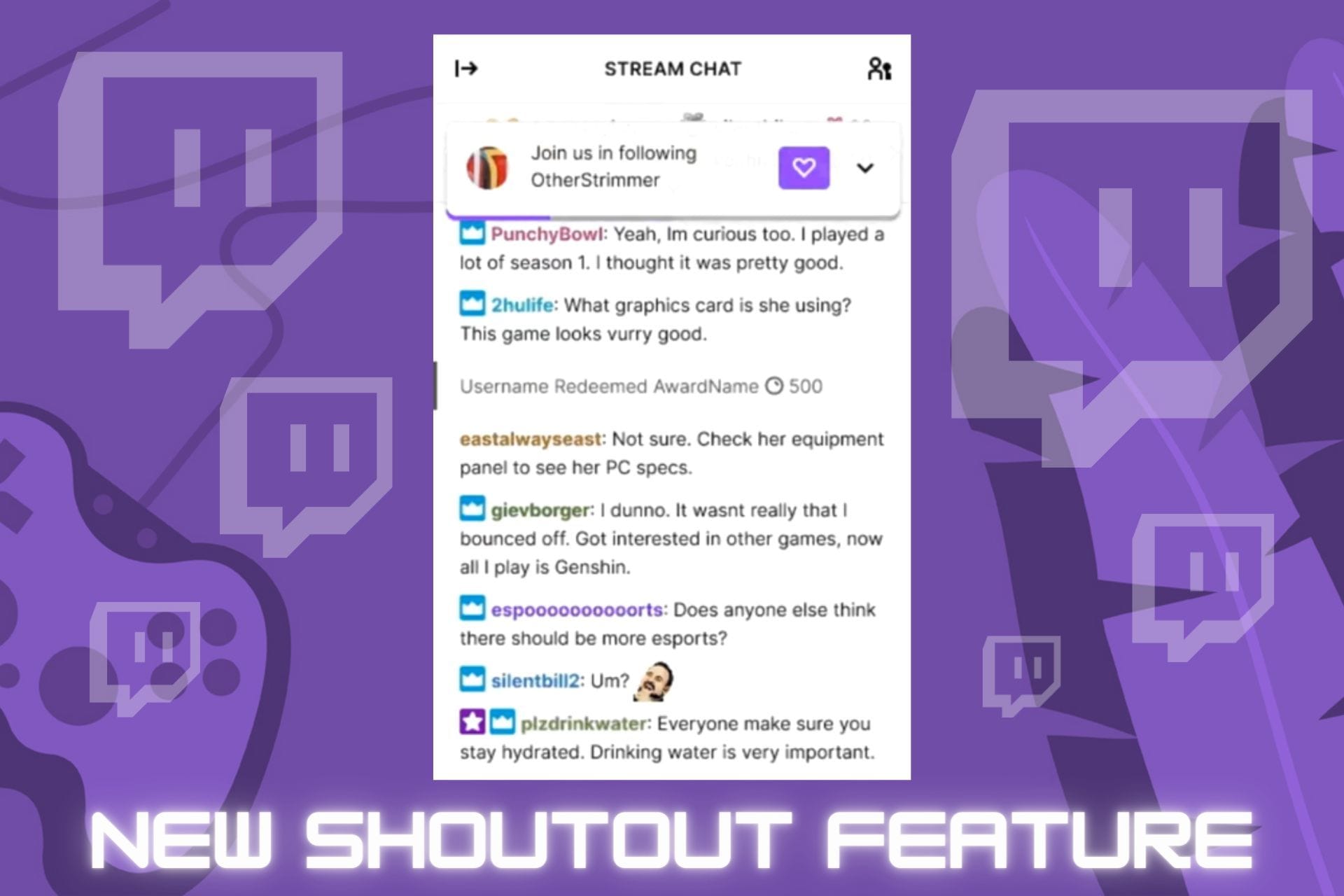 Twitch introduces "shoutout", a new way to follow other streamers on the platform