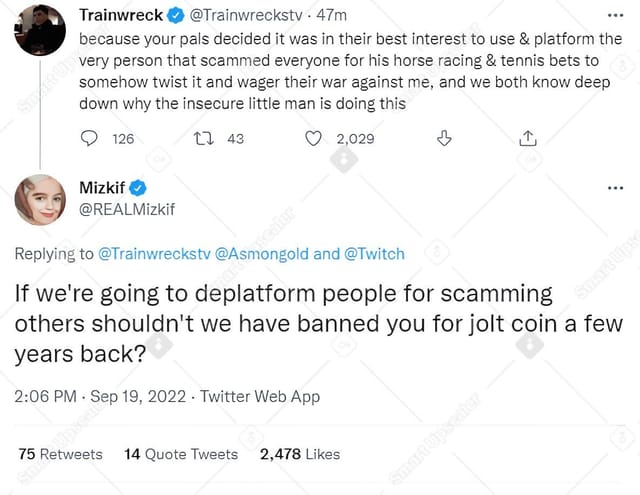 Mizkif and TrainwrecksTV got into a Twitter fight over ItsSliker ...