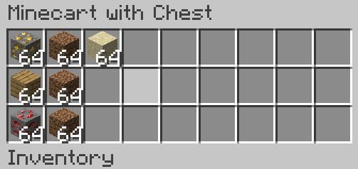 Minecart with Chest in Minecraft