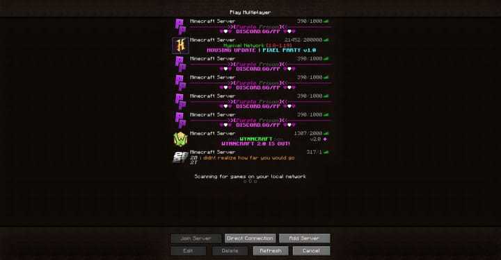 What is a server address in Minecraft?