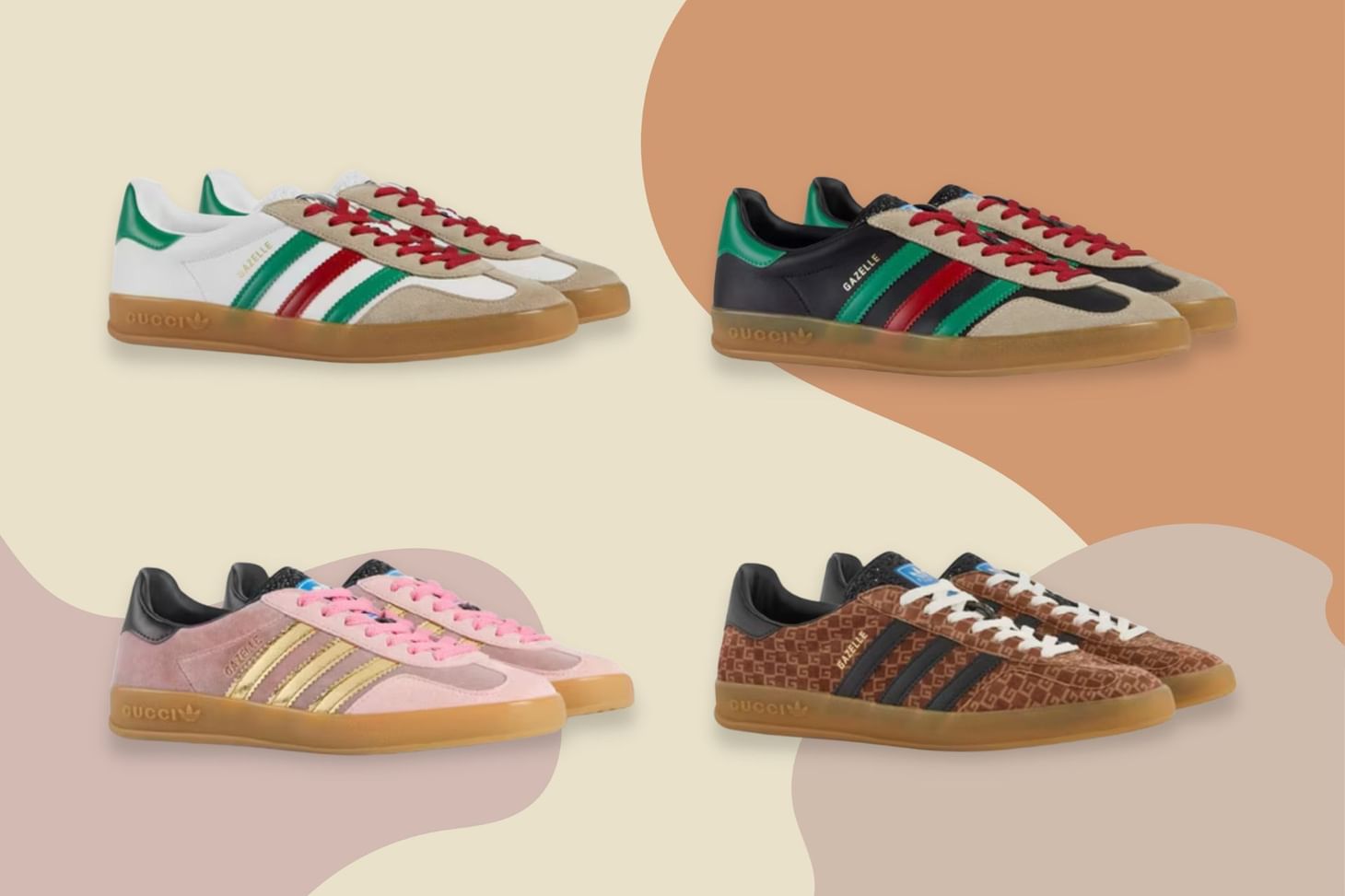 Where to buy the latest Gucci x Adidas Gazelle colorways? Price ...