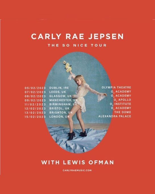 Carly Rae Jepsen UK, Ireland 2023 Tour: All you need to know