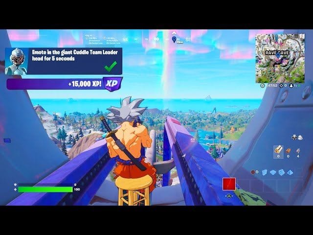 Fortnite: How to emote in the giant Cuddle Team Leader's head for 5 seconds
