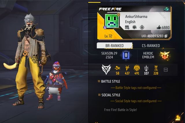 Ankur Sharma’s Free Fire MAX ID, stats, headshots, earnings, and more