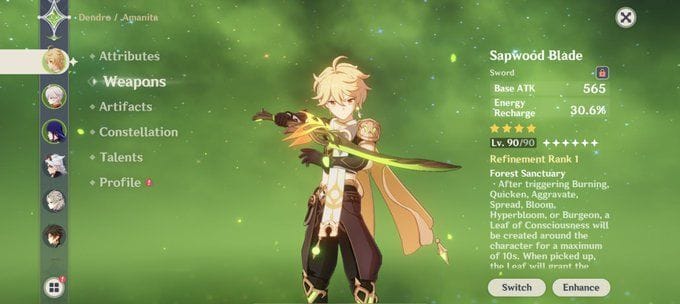 Best characters for craftable Sumeru weapons in Genshin Impact