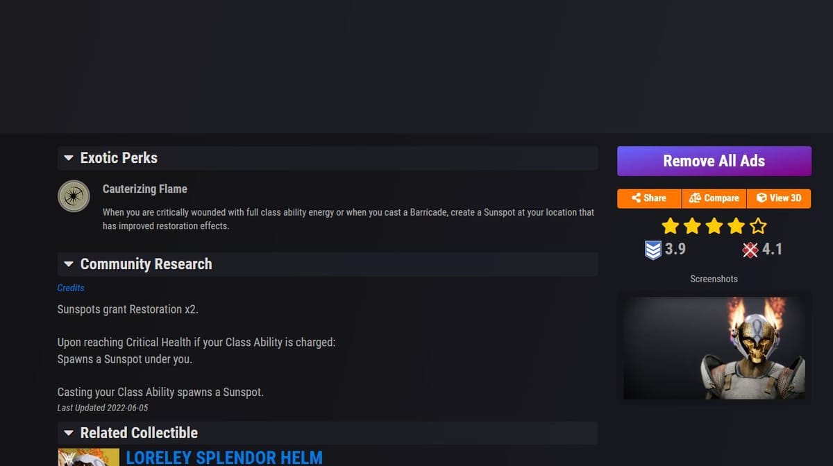 Destiny 2 nerfs Loreley Splendor Helm Titan Exotic this week (2022)