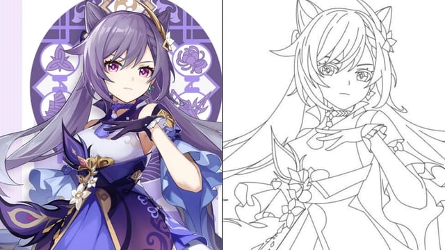 Genshin Impact player spends 19 hours drawing Keqing using mathematical ...