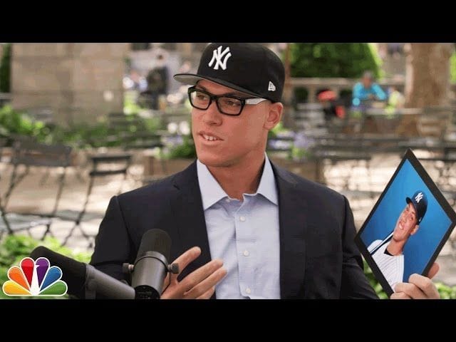 When a spectacled Aaron Judge interviewed fans on what they think of a ...