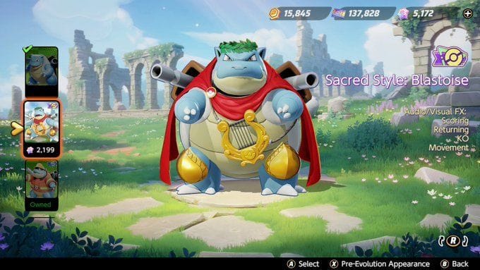 How to obtain Espeon's Tuxedo Style and Blastoise's Sacred Style ...