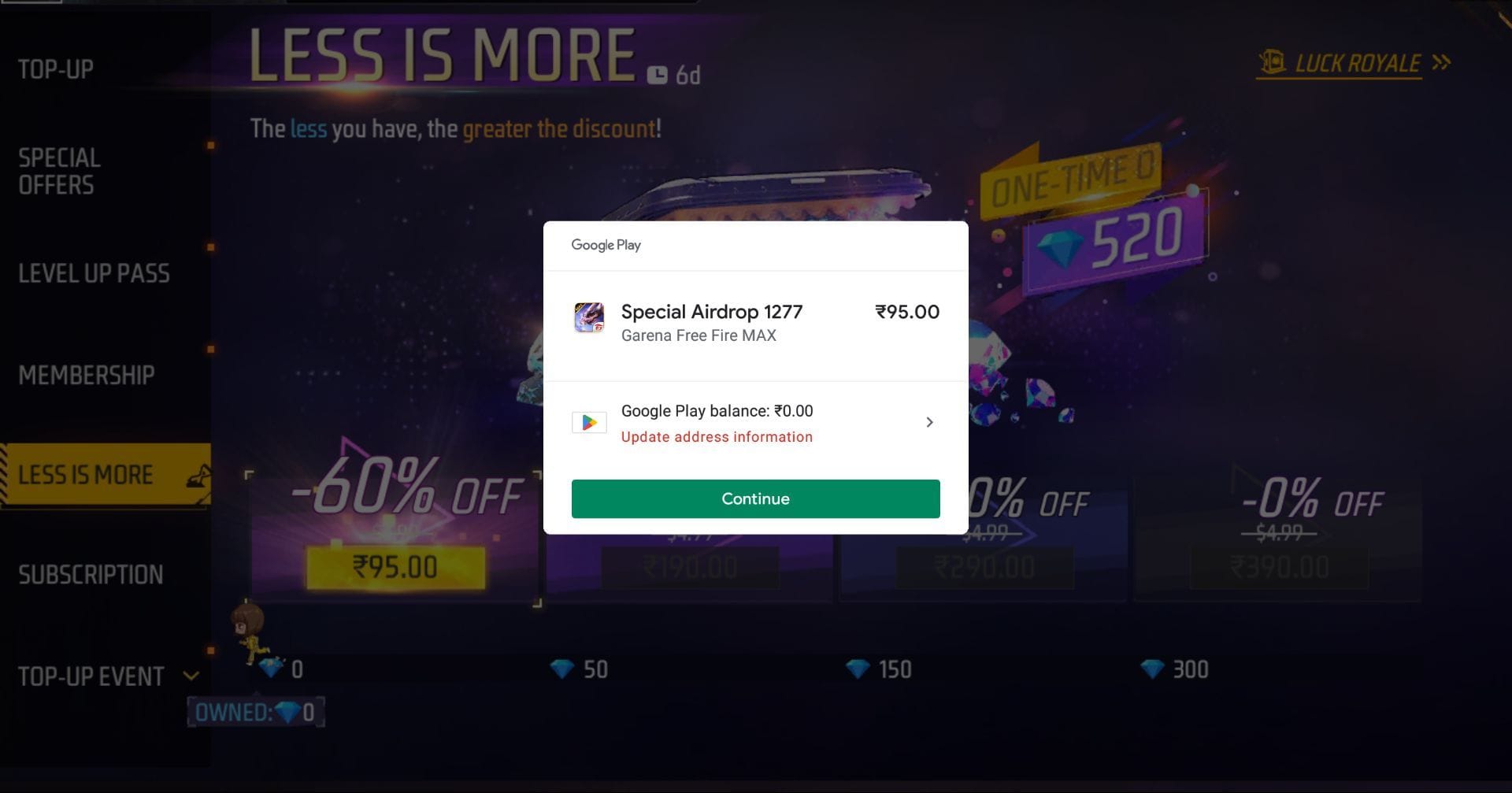 Free Fire MAX Less is More guide: Steps to purchase 520 diamonds at a ...