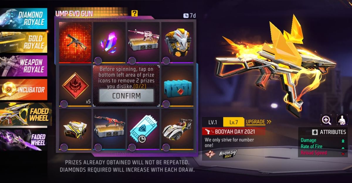 How to get UMP Booyah Day Evo gun skin in Free Fire MAX this week