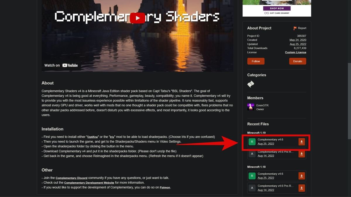 How to download Complementary Shaders for Minecraft 1.19 update